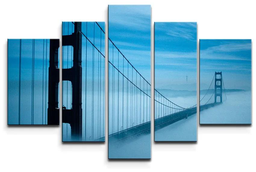 Sablio Obraz - 5-dílný Golden Gate 3 - 125x90 cm