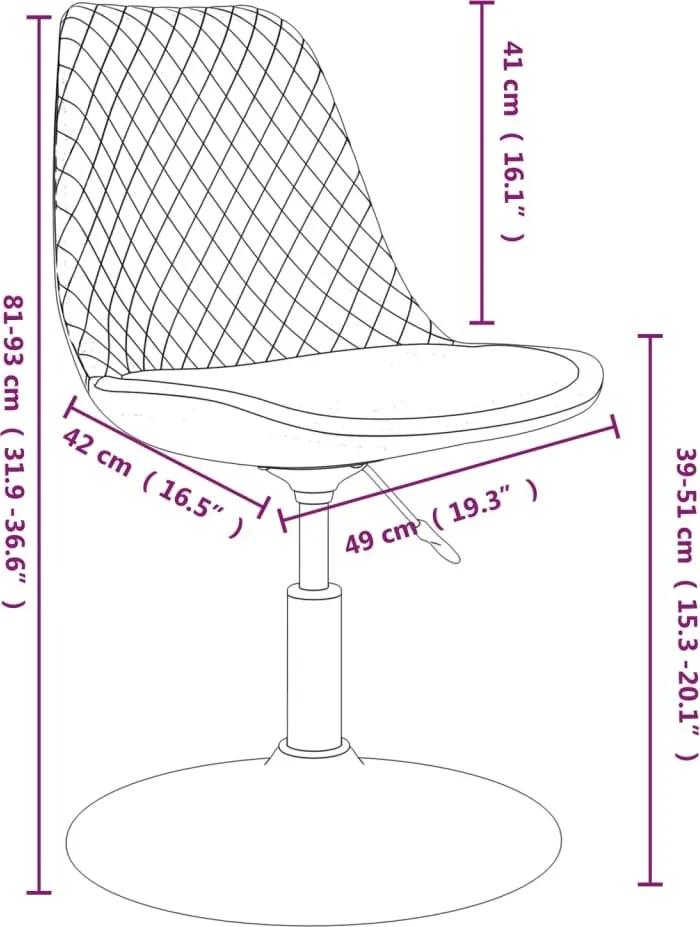 vidaXL Otočné jídelní židle 2 ks samet [338390] Barva: světle šedá