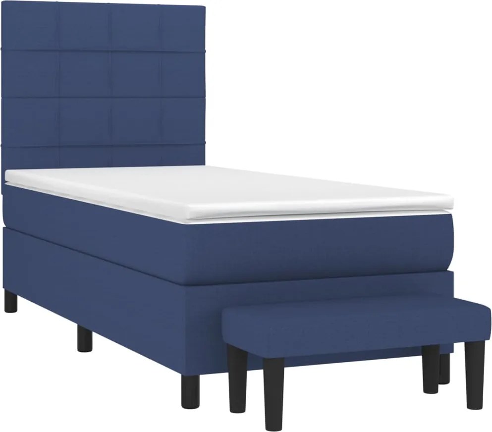 Box spring postel s matrací modrá 80x200 cm textil 3136555