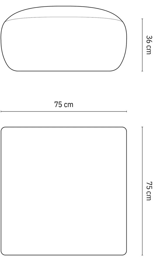 MUZZA Puf NOMALIO samet světle šedý
