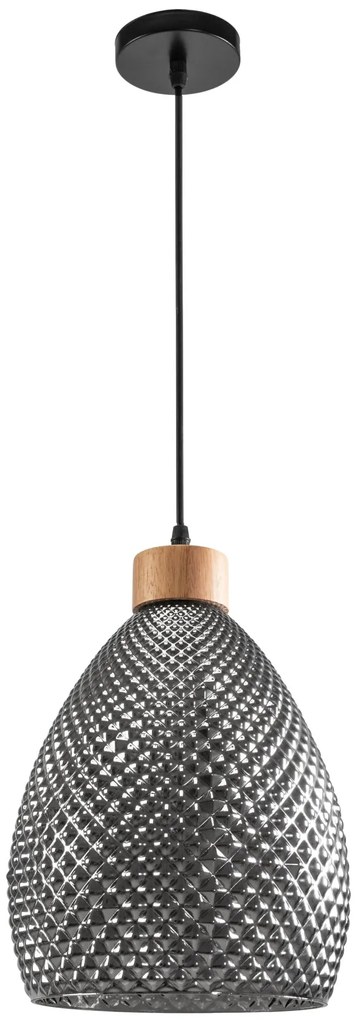Toolight - Retro skleněná stropní lampa E27 60W APP897-1CP, černá, OSW-05697