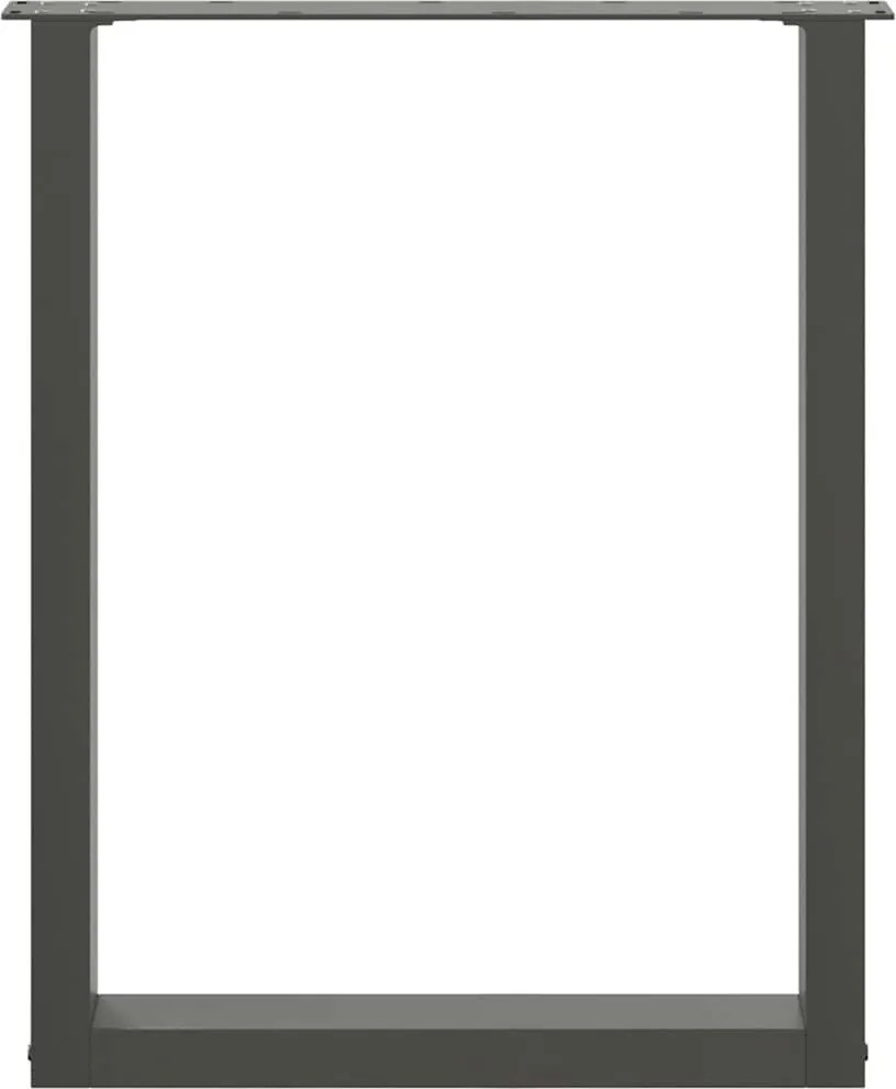 vidaXL Nohy k jídelnímu stolu ve tvaru U, 2 ks, ocel, 70 x (72-73) cm, ocel [4013185] Barva: Černá
