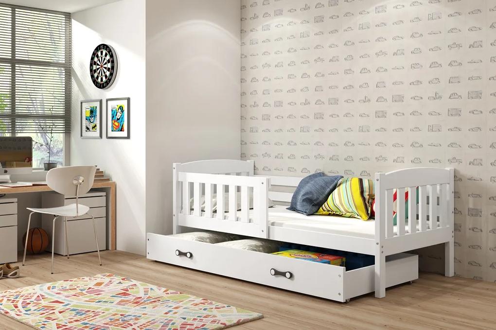 BMS Group Dětská postel s úložným prostorem KUBUS bílá Velikost postele: 190x80 cm, Barva šuplíku: Růžová