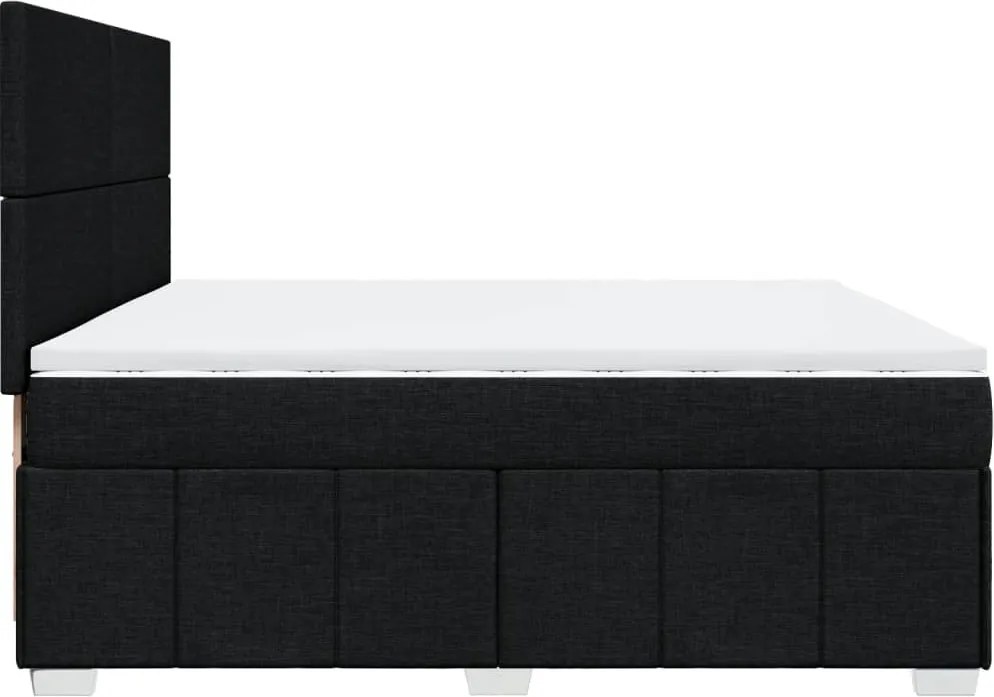 Box spring postel s matrací černá 200x200 cm textil 3291770