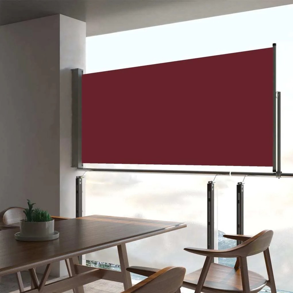 vidaXL Zatahovací boční markýza / zástěna na terasu 60x300 cm [48356] Barva: Červená