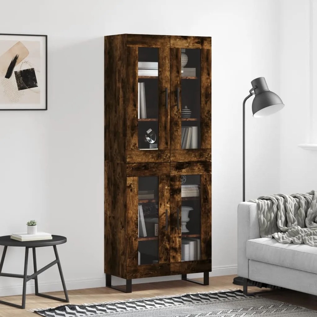 vidaXL Skříň highboard 69,5 x 34 x 180 cm kompozitní dřevo [3198297] Barva: Bílá