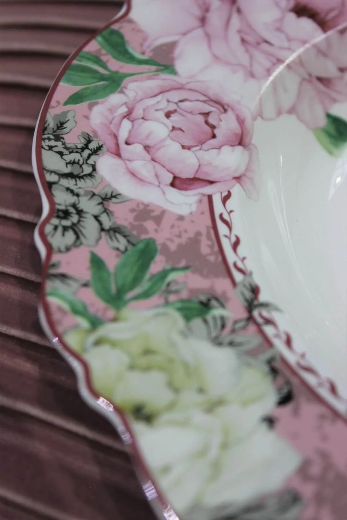 Romantic Rose porcelánový talíř hluboký 23cm
