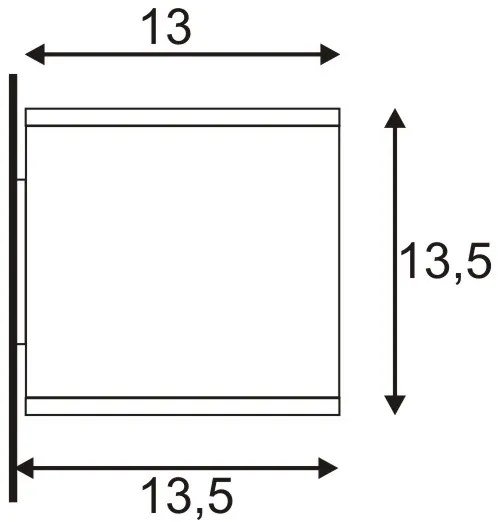 SLV Theo Big Single Wall, nástěnné venkovní svítidlo, 1x75W GU10 ES111, antracit, výška 13,5cm, IP44