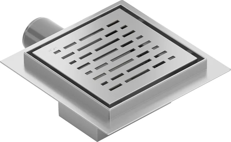 Mexen Flat-Q M01 čtvercová podlahová vpusť 12 x 12 cm, broušená ocel - 1010312