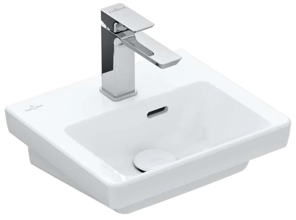 Villeroy & Boch Subway 3.0 - Umývátko nábytkové 37x31 cm, s přepadem, otvor pro baterii, CeramicPlus, Stone White 437037RW