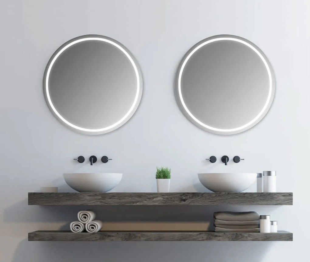 Sapho Sapho, NYX kulaté zrcadlo s LED osvětlením, ø 80cm, NY800