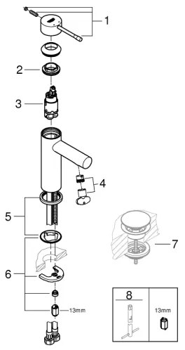 GROHE 34294001 - Umyvadlová baterie ESSENCE DN 15 lesklý chrom