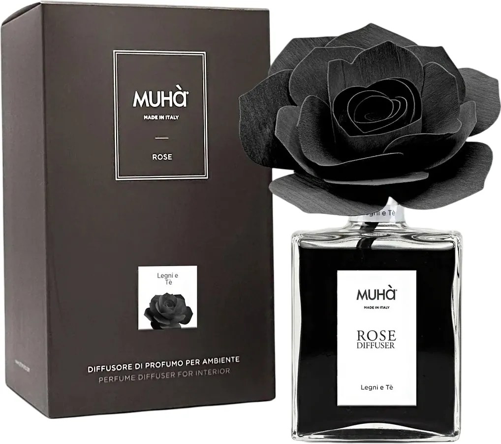 Muhà Rose difuzér s dřevěnou růží Legni e Tè Objem: 200 ml