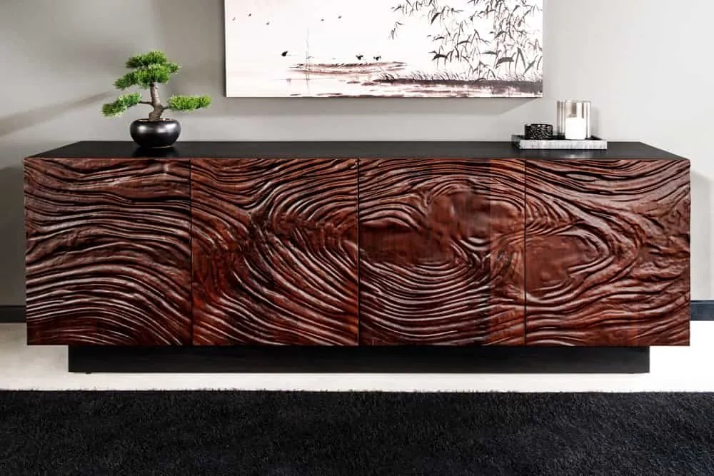 Designová komoda Zion 175 cm tmavě hnědá akácie