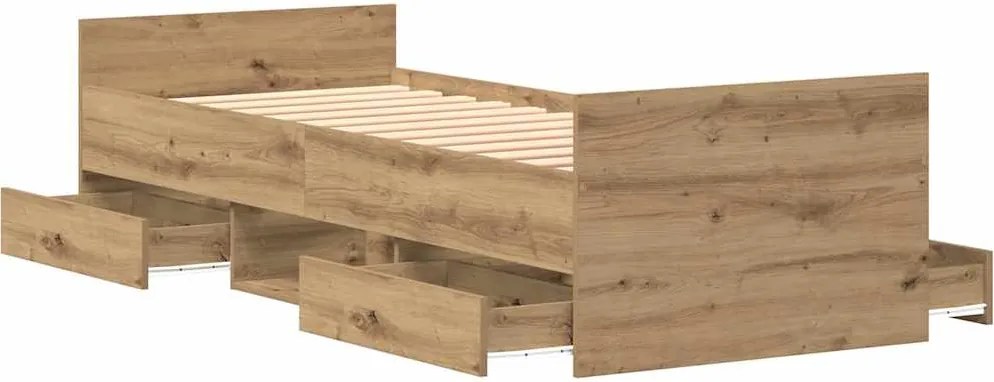 Rám postele Artisanový dub 193 x 78 x 50 cm Kompozitní dřevo 3329307