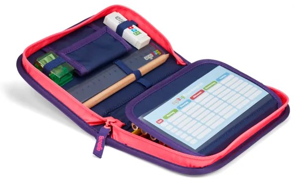 Školní penál Ergobag - Fluo růžový