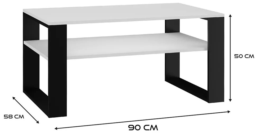 Moderní konferenční stolek 1P bílý/černý