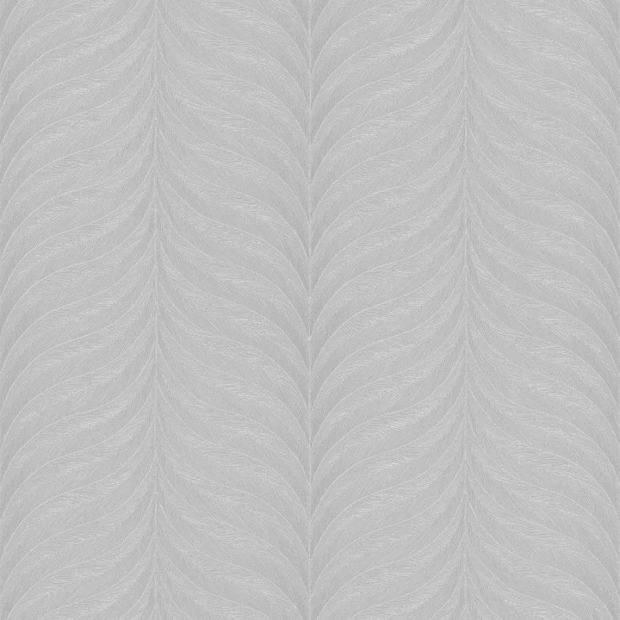Stříbrná vliesová tapeta | grafický motiv peříček EE1306 | Lepidlo zdarma