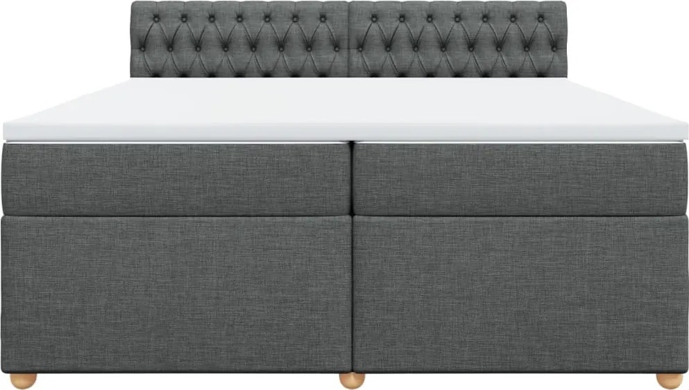 Box spring postel s matrací tmavě šedá 200x200 cm textil 3289095