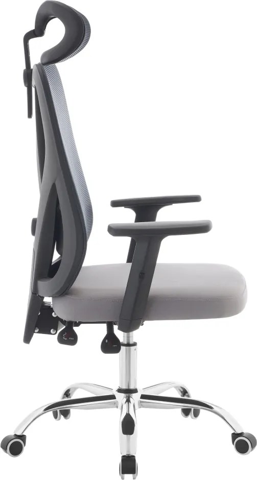 Ergonomická kancelářská židle EVOLVE - šedá síťovina / nosnost 150 kg