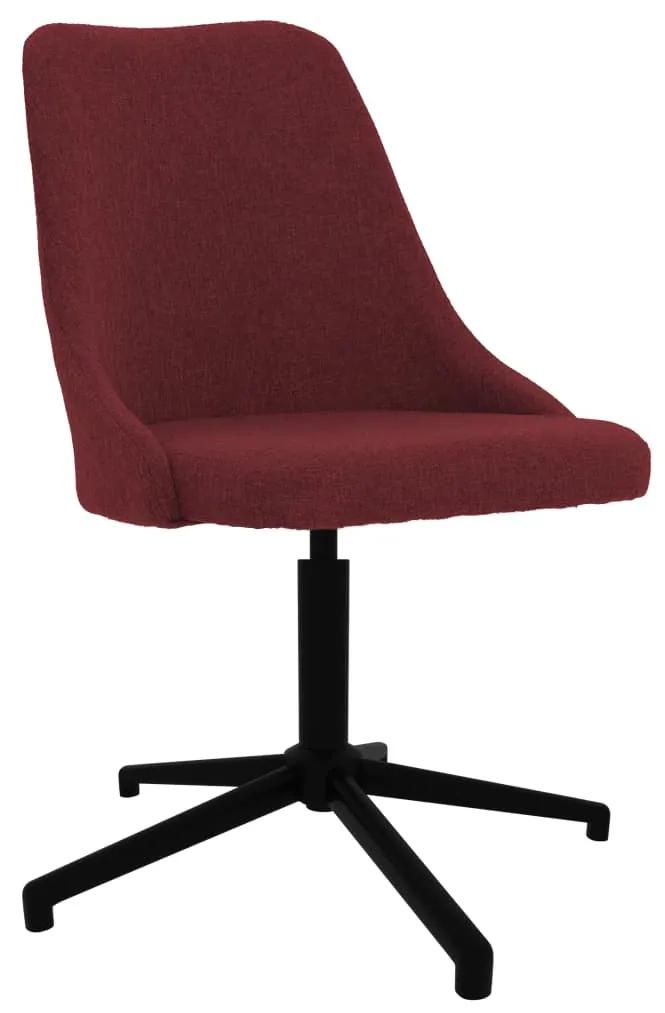 3090239 vidaXL Otočná kancelářská židle vínová textil