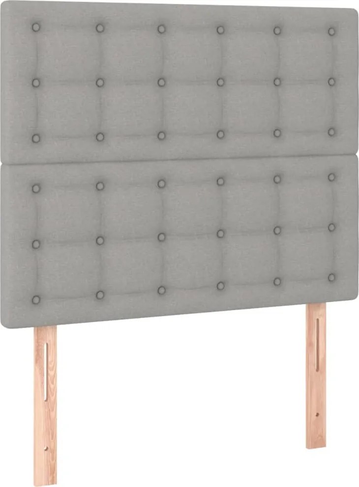 vidaXL Box spring postel s matrací a LED 90x200 cm textil [3135725] Barva: světle šedá