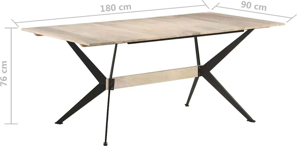 Jídelní stůl 180 x 90 x 76 cm masivní mangovníkové dřevo 321688