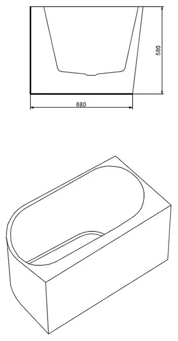 BPS-koupelny Volně stojící rohová akrylátová vana HYD-MER509C levá 160x75 bílá, odtokový komplet bílý lesklý