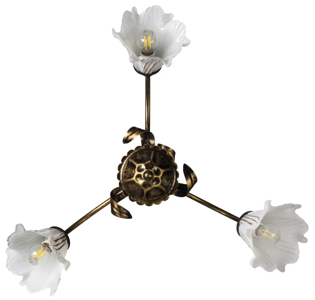 Light for home - Závěsný lustr na řetězu 4133 "TOSKANA" v hnědé barvě, 3X40W, E14, hnědá, měď