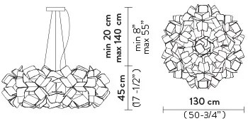 Slamp Závěsné svítidlo CLIZIA 130 - MAMA NON MAMA Barva: Zlatá, Barva kabelu: červená