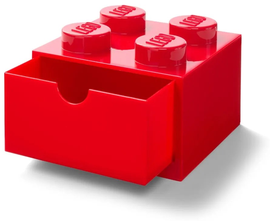 Červený stolní box se zásuvkou LEGO®, 15 x 16 cm