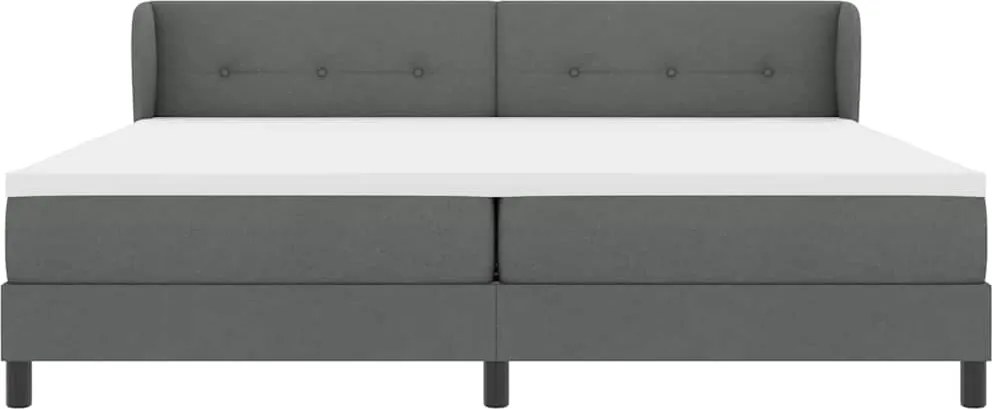 Postel s boxspringem s čelo Tmavě šedá 200 x 200 cm textil 3340046