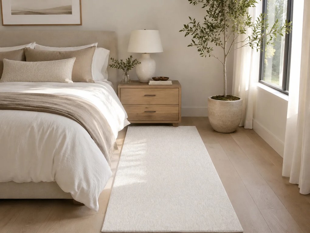 Ayyildiz, Kusový koberec Nizza 1800 cream, 60x100, bílá, chodba / předsíň