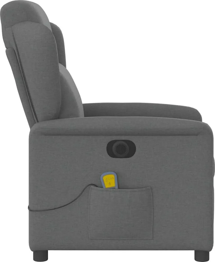 Elektrické masážní polohovací křeslo tmavě šedé textil 3303125