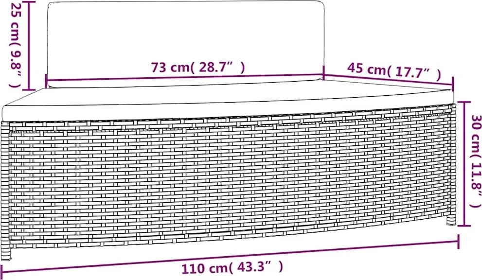 vidaXL Lavice k vířivce s poduškami 2 ks polyratan [362262] Barva: Šedá