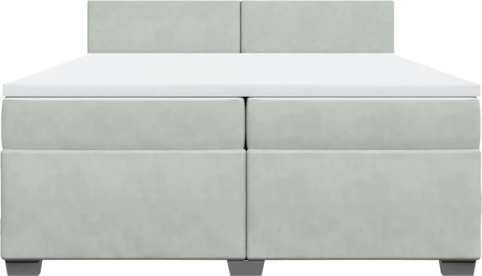 Box spring postel s matrací světle šedá 200x200 cm samet 3288696