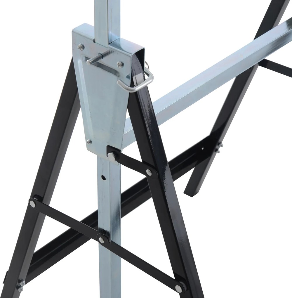 HOMCOM 2 x lešení kozlík skládací výškově nastavitelný do 200 kg z oceli černé barvy 68 x 58 x 80-130 cm pro stavební práce a kutily |
