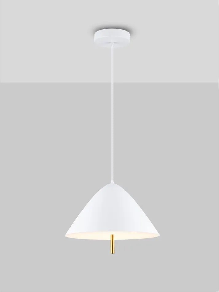 Bílé kovové LED závěsné svítidlo s kovovým stínidlem ø 40 cm Oros – Nova Luce
