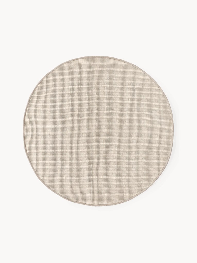 Kulatý ručně tkaný vlněný koberec Amaro