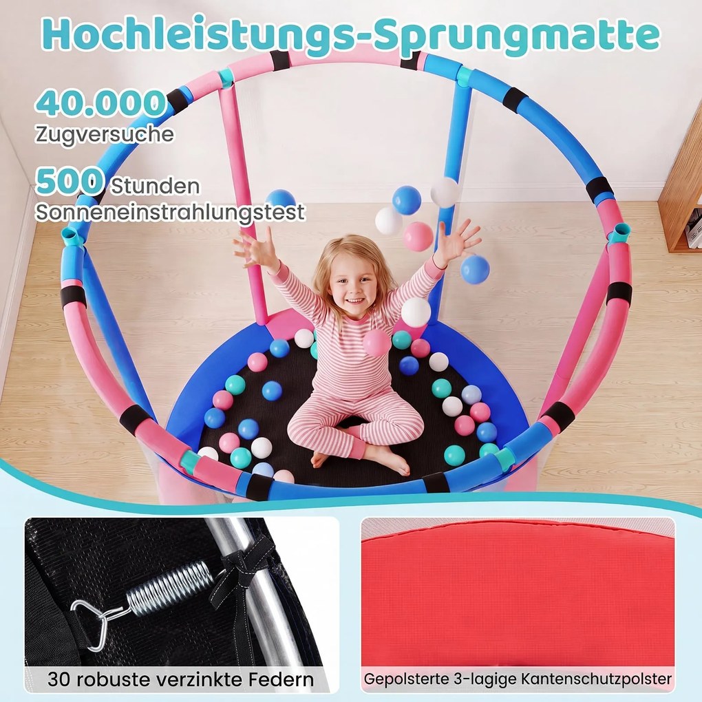 Costway Trampolína pro děti 154 cm 6 v 1 Dětská trampolína s – modrý
