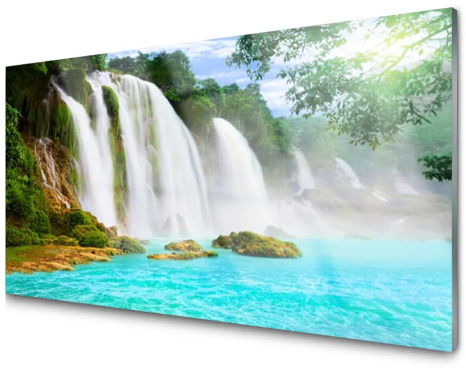 Skleněný obraz Vodopád Jezero Příroda