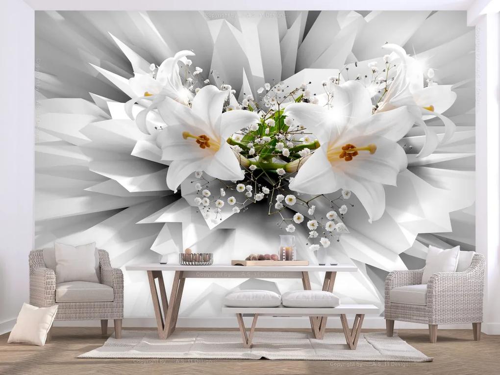 Murando DeLuxe 3D tapeta lilie v krystalech Velikost (šířka x výška): 350x256 cm