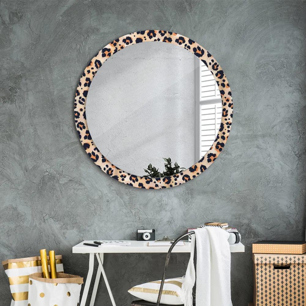 Kulaté dekorativní zrcadlo Divoký vzorec fi 90 cm