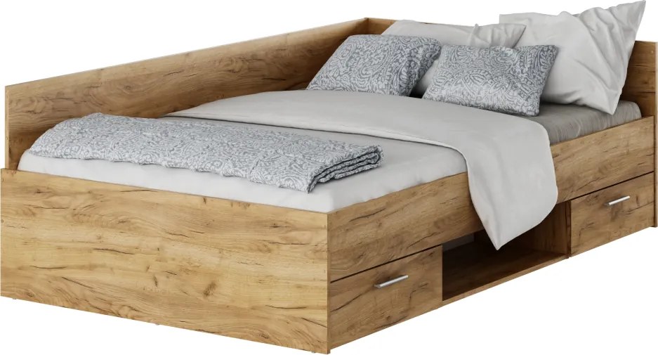 Postel, 120x200, dub artisan, BOAT