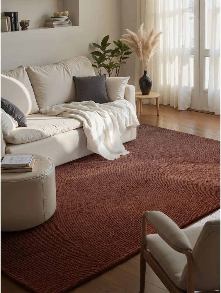 Ručně tkaný vlněný koberec v cihlové barvě 120x180 cm Calmio – Hanse Home