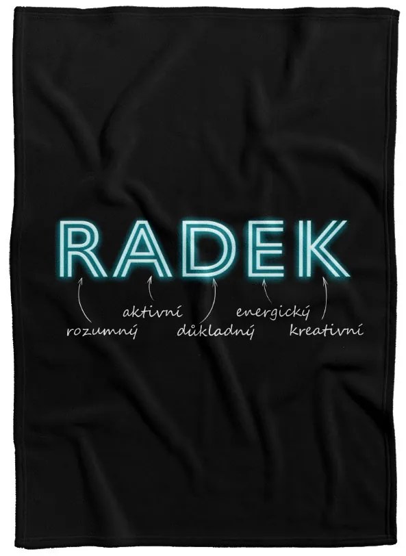 Deka Mužská jména – NEON (Jméno: Radek, Podšití beránkem: NE)