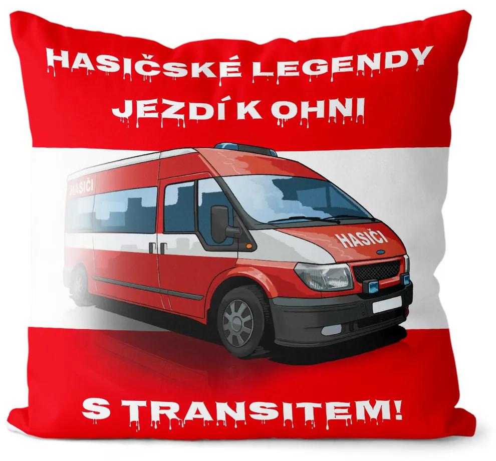 Polštář Hasičské legendy – Transit (Velikost: 40 x 40 cm)