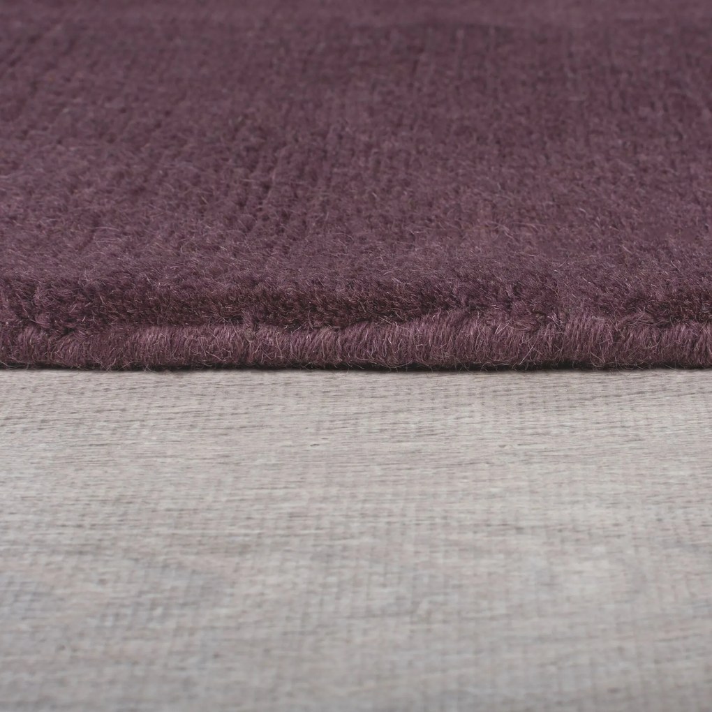 Flair Rugs koberce Kusový ručně tkaný koberec Tuscany Textured Wool Border Purple ROZMĚR: 200x290