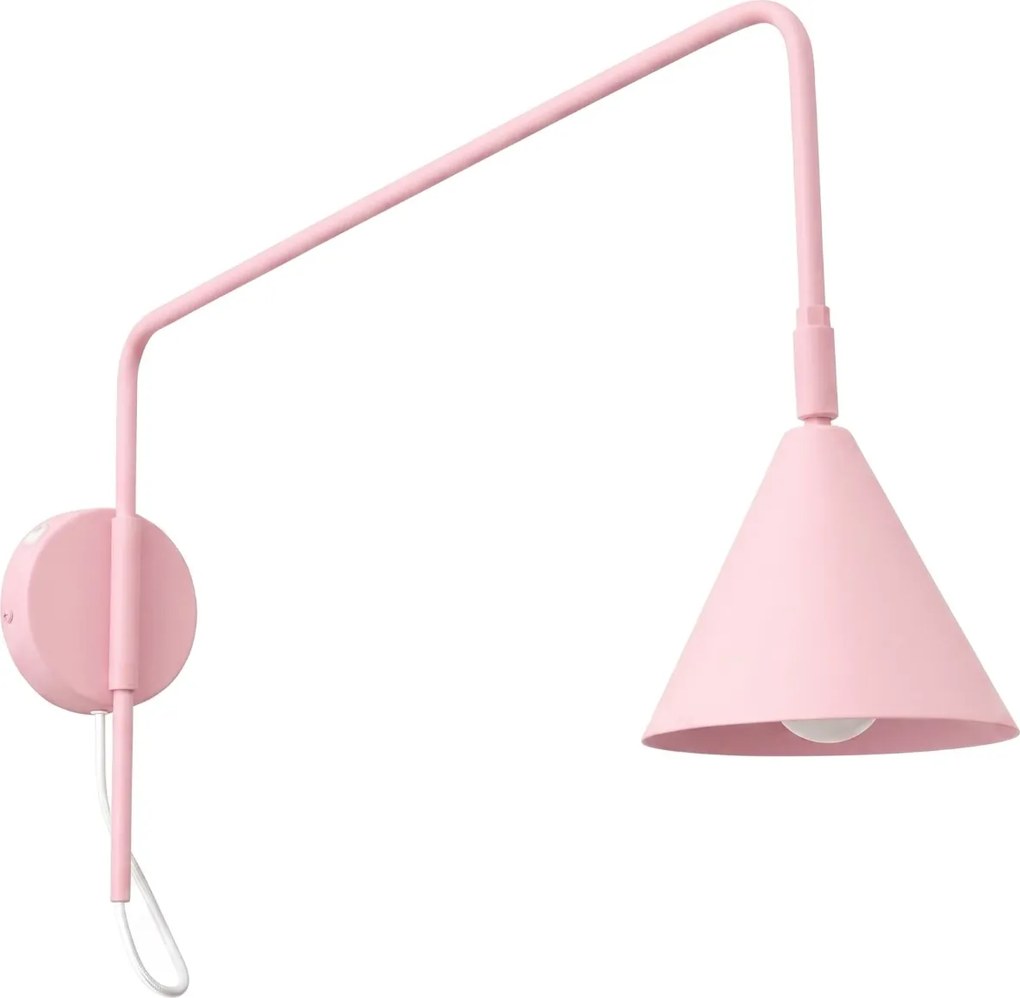 Sollux Lighting Nástěnné svítidlo NOX 1 růžové s vypínačem
