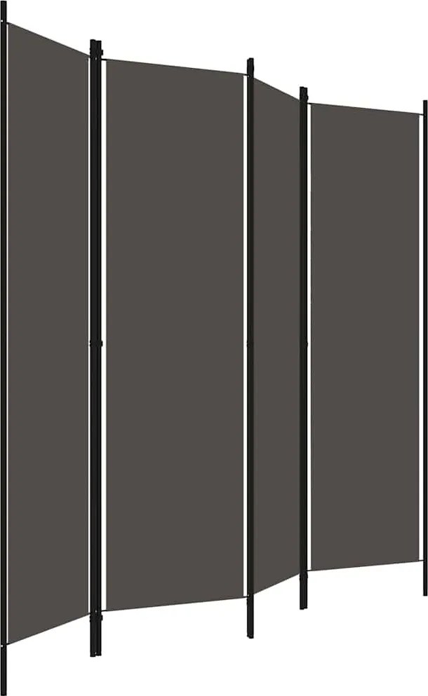 4dílný paraván antracitový 200 x 180 cm 320721